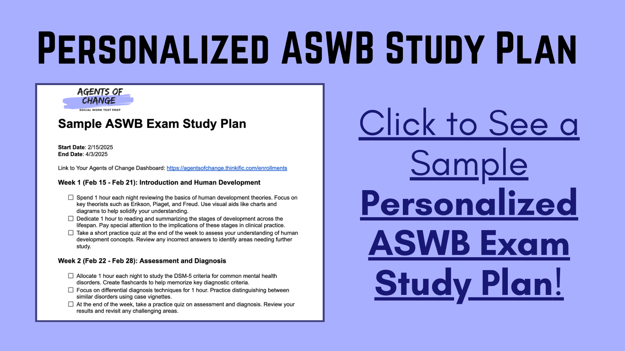 Personalized ASWB Study Plan - Agents of Change